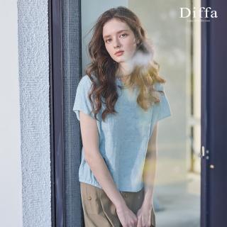 【Diffa】淺藍緹花前領開衩連袖上衣-女-momo購物網 - 好評推薦 - 2025年10月
