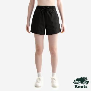 【Roots】Roots女裝- ATHLEISURE 平織短褲(黑色)-momo購物網
