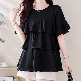 【麗質達人】5982黑色蛋糕層次上衣-LY(L-5XL)-momo購物網 - 好評推薦 - 2025年9月