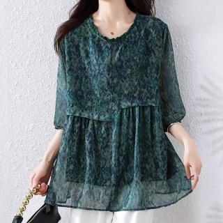 【麗質達人】9600綠色印花上衣-LY(L-5XL)-momo購物網 - 好評推薦 - 2025年5月