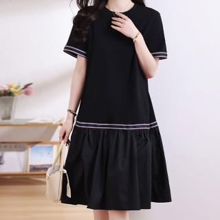 【麗質達人】1320黑色假二件洋裝-LY(L-5XL)-momo購物網 - 好評推薦 - 2025年10月