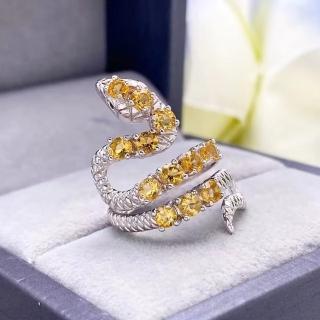 【Paiya 派亞】S925銀鑲黃水晶戒指蛇形豪華高檔大氣女款黃水晶戒指(送禮好物/交換禮物)-momo購物網 - 好評推薦 - 2025年8月