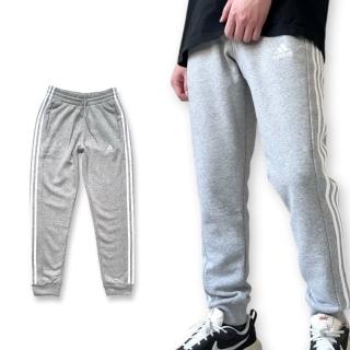 【adidas 愛迪達】男生 經典三線褲 刷毛 修身縮口 休閒長褲 棉褲(IJ6494)-momo購物網 - 好評推薦 - 2025年12月