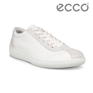 【ecco】SOFT ZERO 柔酷零點復古保齡球皮革休閒鞋 男鞋(白色/灰白色 53775452292)-momo購物網 - 好評推薦 ...