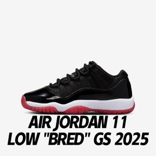 【NIKE 耐吉】休閒鞋 Air Jordan 11 Low Bred GS 2025 經典回歸 黑白紅 女鞋 大童 FV5121-006 ...