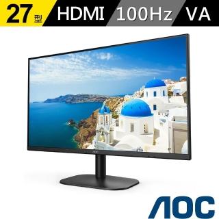 2入組★【AOC】27B2HM2 27型 VA 100Hz平面窄邊框螢幕(HDMI/VESA/Adaptive Sync/1ms)-momo ...