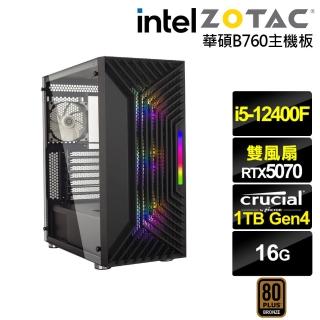 【NVIDIA】i5六核GeForce RTX 5070{松雀鷹L4FC}電競電腦(i5-12400F/華碩B760/16G/1TB)-momo購物網