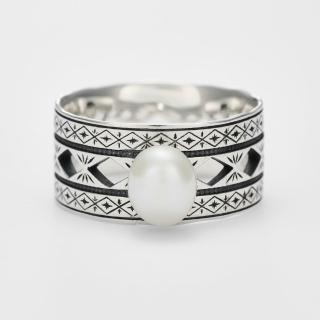 【agete】SV寬版淡水珍珠戒指-momo購物網