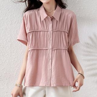 【麗質達人】9601翻領短袖上衣-二色LY(L-5XL)-momo購物網 - 好評推薦 - 2025年10月