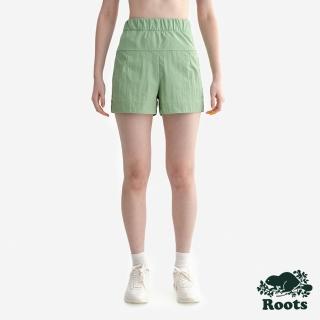 【Roots】Roots女裝- ATHLEISURE 平織短褲(尤加利綠)-momo購物網
