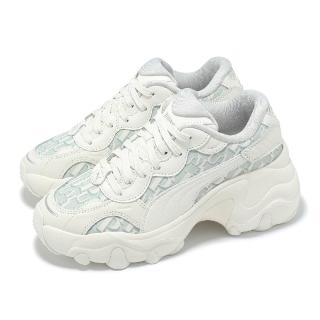 【PUMA】休閒鞋 Pulsar Wedge Wns Monogram 女鞋 白 灰 厚底 增高 滿版 老爹鞋(402240-02)-momo ...