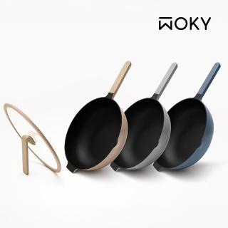 【WOKY 沃廚】哈哈鍋2.0 不沾深煎鍋32CM 三鍋組(不沾鍋/平底鍋/鈦合金/陶瓷鍋/玉子燒鍋/小炒鍋)-momo購物網 - 好評推薦 - 2025年6月