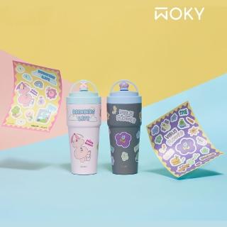 【WOKY 沃廚】WOKY x KINGJUN渾圓杯 鈦陶瓷款 770ml全套組(附吸管塞+防水貼紙；隨行杯/吸管杯/保冰保溫)-momo購物網 - 好評推薦 - 2025年9月