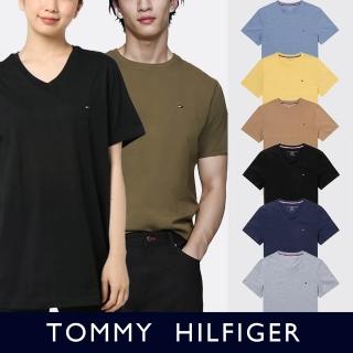 【Tommy Hilfiger】TOMMY 經典刺繡Logo圓V領素面短袖T恤 上衣-多色組合(平輸品/素T/短T/可男女穿搭)-momo購物 ...