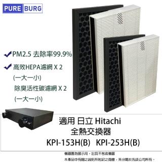【PUREBURG】適用Hitachi KPI-153H KPI-253H 全熱交換器/新風機替換用PM2.5 HEPA濾網濾芯-momo購物網 - 好評推薦 - 2025年8月