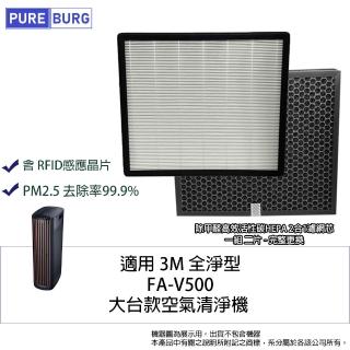 【PUREBURG】適用3M全淨型FA-V500空氣清淨機HEPA活性碳2合1濾網濾芯 含RFID #V500-NWF-momo購物網 - 好評推薦 - 2025年10月