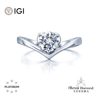 【Alesai 艾尼希亞鑽石】IGI 1克拉 D/VVS2 PT950 白金 鉑金 鑽戒(3EX+IDEAL 車工 培育鑽石)-momo購物網 - 好評推薦 - 2025年9月