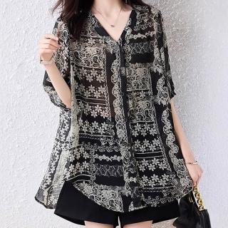 【麗質達人】9982黑色V領雪紡上衣-LY(L-5XL)-momo購物網 - 好評推薦 - 2025年9月