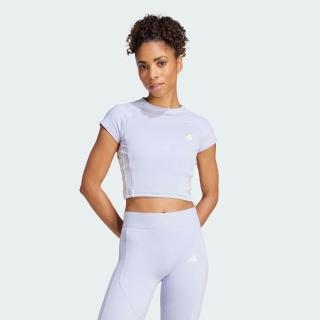 【adidas 愛迪達】HYPERGLAM 短版短袖上衣 T恤 女 JC7231-momo購物網