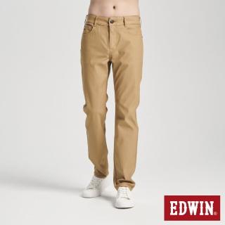 【EDWIN】男裝 冰河玉斜紋 迦績JERSEYS 菁英丹寧中直筒褲(灰卡其)-momo購物網