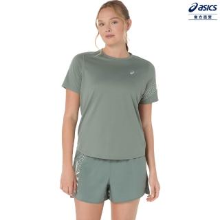 【asics 亞瑟士】ICON 短袖上衣 女款 海外版 跑步上衣(2012D177-400)-momo購物網