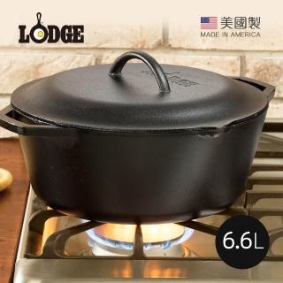 【LODGE】美國製雙耳鑄鐵荷蘭鍋-6.6L (鑄鐵煎盤/鑄鐵煎鍋/平底鍋/L10DOL3)-momo購物網 - 好評推薦 - 2026年5月