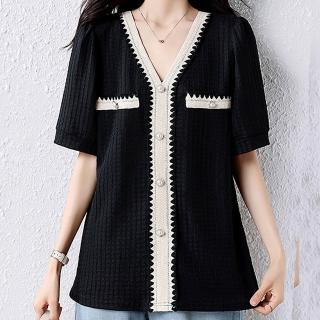 【麗質達人】6118黑色假二件上衣-LY(L-5XL)-momo購物網 - 好評推薦 - 2025年9月