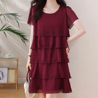 【麗質達人】1816酒紅色蛋糕洋裝-LY(L-5XL)-momo購物網 - 好評推薦 - 2025年9月