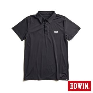 【EDWIN】男裝 涼感纖維機能短袖POLO衫(黑色)-momo購物網