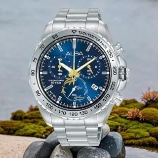 【ALBA】運動風計時手錶-藍/44mm 禮物 送禮 推薦(AX7015X1/VK68-X004B)-momo購物網 - 好評推薦 - 2025年8月