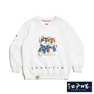 【EDWIN】江戶勝 童裝 勝太郎系列 勝太郎與黑丸友達長袖T恤(米白色)-momo購物網 - 好評推薦 - 2025年8月