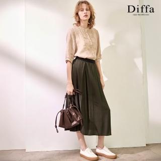 【Diffa】鬆緊腰車褶長寬裙-女-momo購物網 - 好評推薦 - 2025年8月