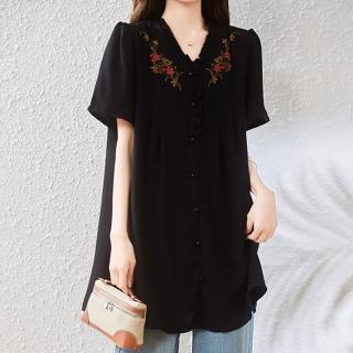 【麗質達人】5182黑色繡花長版-LY(L-5XL)-momo購物網 - 好評推薦 - 2025年9月