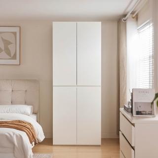 【hoi! 好好生活】林氏木業現代簡約二門衣櫃0.79M TR2D 白色-momo購物網 - 好評推薦 - 2025年10月