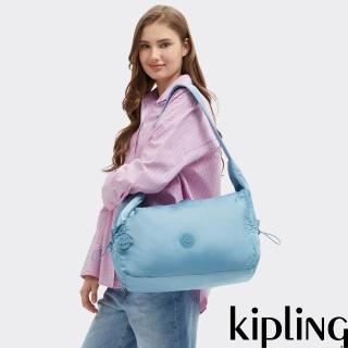 【KIPLING】『拉拉包』湖水藍手提肩背兩用包-GWYN-momo購物網