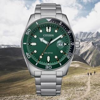 【CITIZEN 星辰】GENTS台灣限量放大日期視窗撞色光動能錶 綠 情人節 禮物 43mm AW1768-80X-momo購物網 - 好評 ...