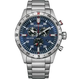 【CITIZEN 星辰】Chronograph 聖誕推薦 三眼光動能腕錶 藍(AT2520-89L)-momo購物網 - 好評推薦 - 2026年4月