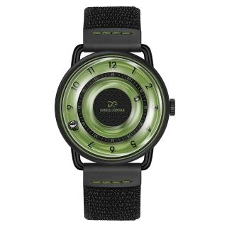 【DANIEL GORMAN】綠色透明面 磁吸指針 黑色框 黑色鬆緊帶+皮革錶帶(DGY000KG)-momo購物網 - 好評推薦 - 2026年1月