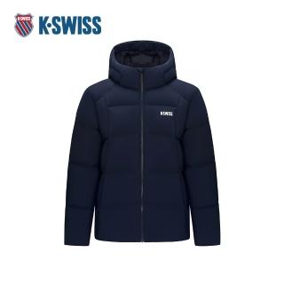 【K-SWISS】運動外套 M DOWN JK 羽絨 保暖 男款 藍色 1012071-014-momo購物網